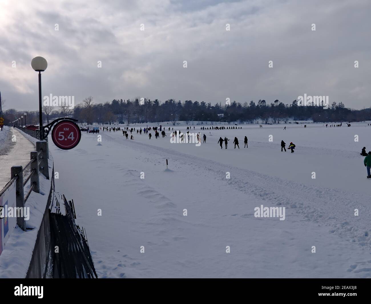 Skaters at the 5.4 km mark on the world's longest rink enjoying a fine ...