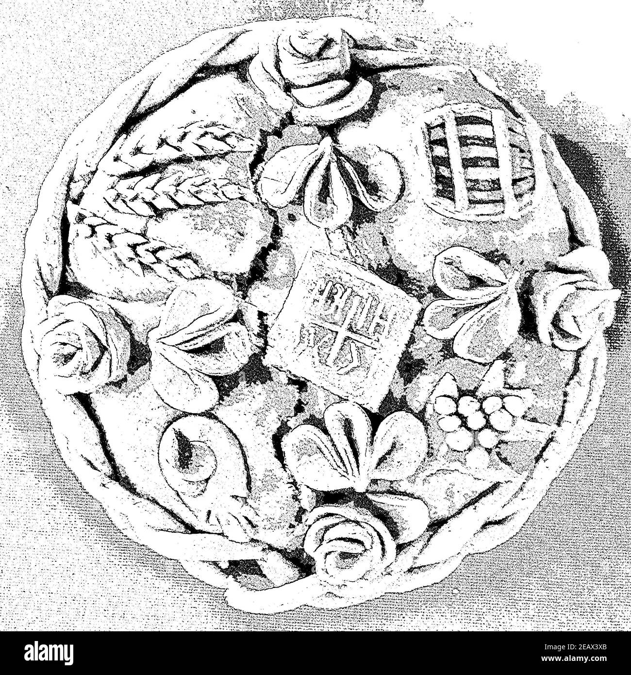 Homemade decorated Serbian slava bread. Illustration Stock Photo - Alamy