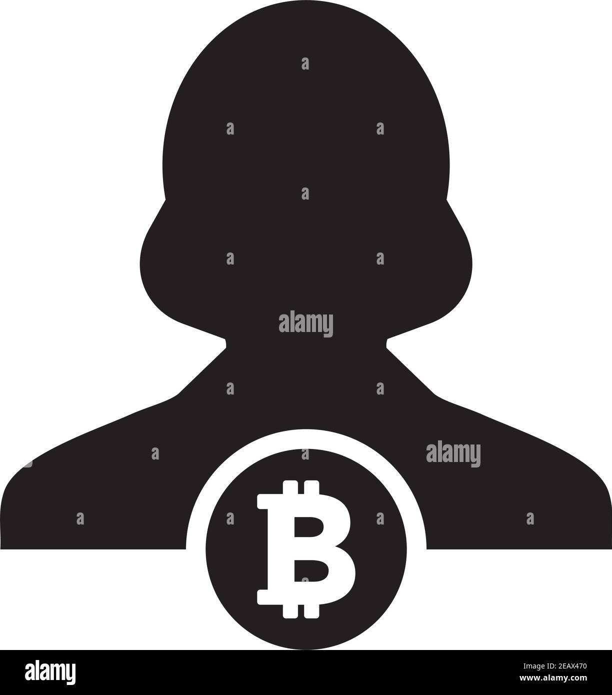 User icon vector bitcoin blockchain cryptocurrency with male person ...
