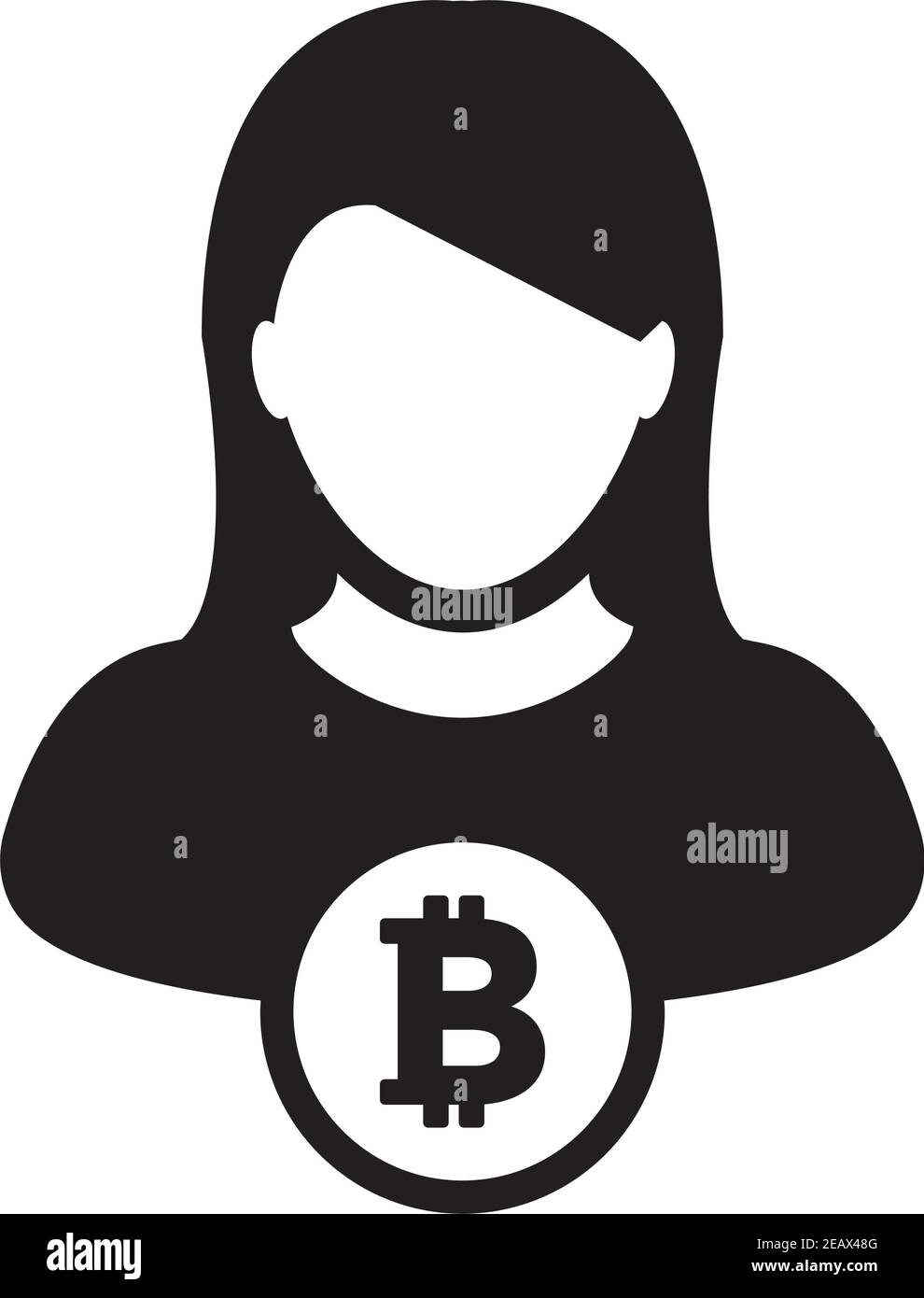 Cryptocurrency icon vector bitcoin blockchain with male person profile ...