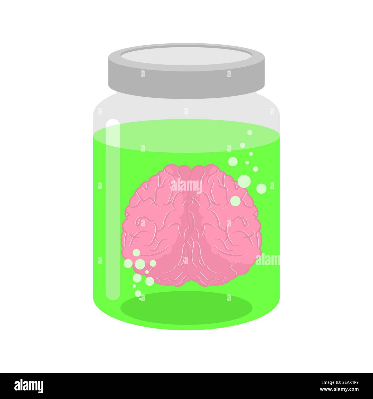 Brain In Glass Jar Brainss In Glassy Liter Jar Vector Illustration Stock Vector Image And Art