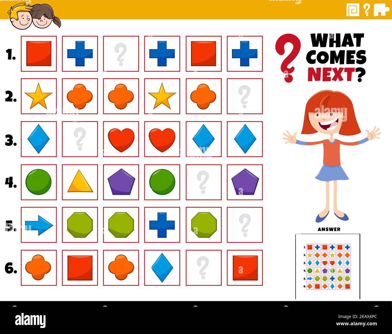 Girl completing puzzle Stock Vector Images - Alamy