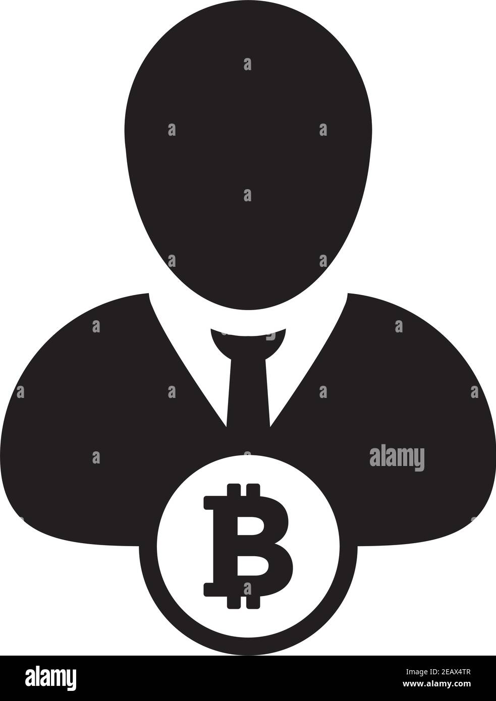 Coin icon vector bitcoin cryptocurrency blockchain with male person ...