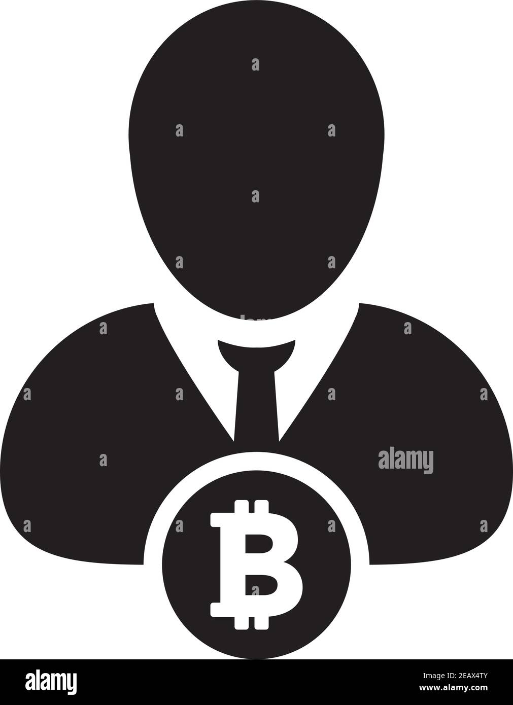 Coin icon vector bitcoin cryptocurrency blockchain with male person ...