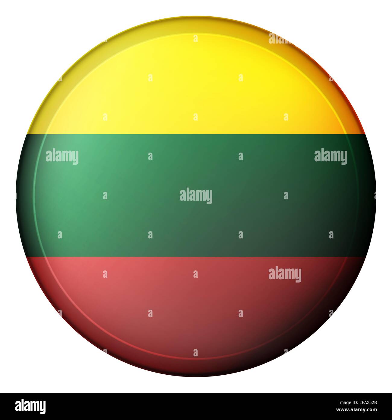 Glass light ball with flag of Lithuania. Round sphere, template icon ...