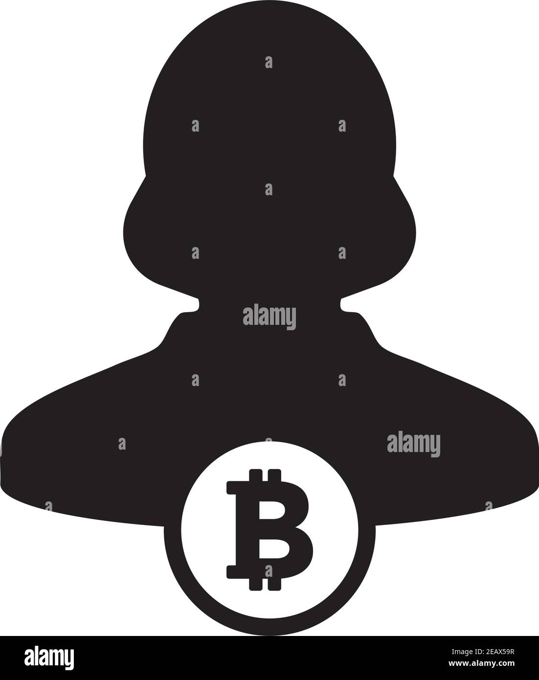 Person icon vector bitcoin blockchain cryptocurrency with male user ...