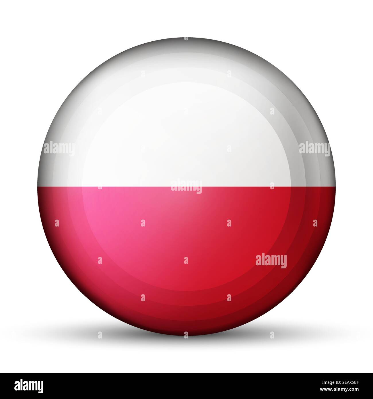 Glass light ball with flag of Poland. Round sphere, template icon ...