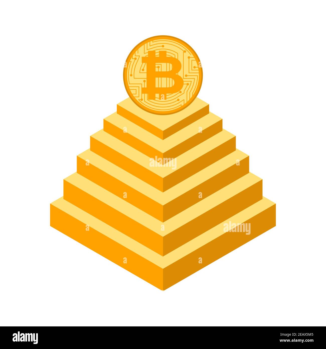 Bitcoin pyramid. Financial pyramid on cryptocurrency. vector ...