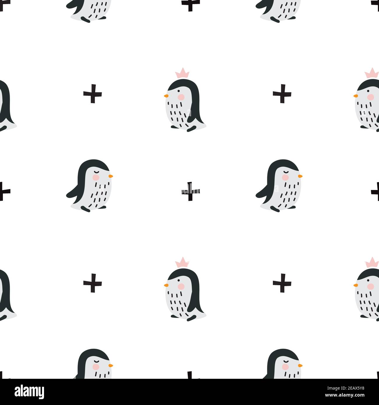 seamless pattern, penguin art background design for fabric and decor ...