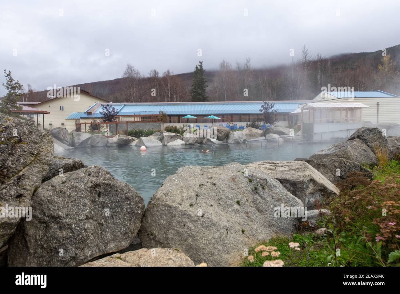 Natural Hot Springs Rock Lake at Chena Hot Springs is heated by ...