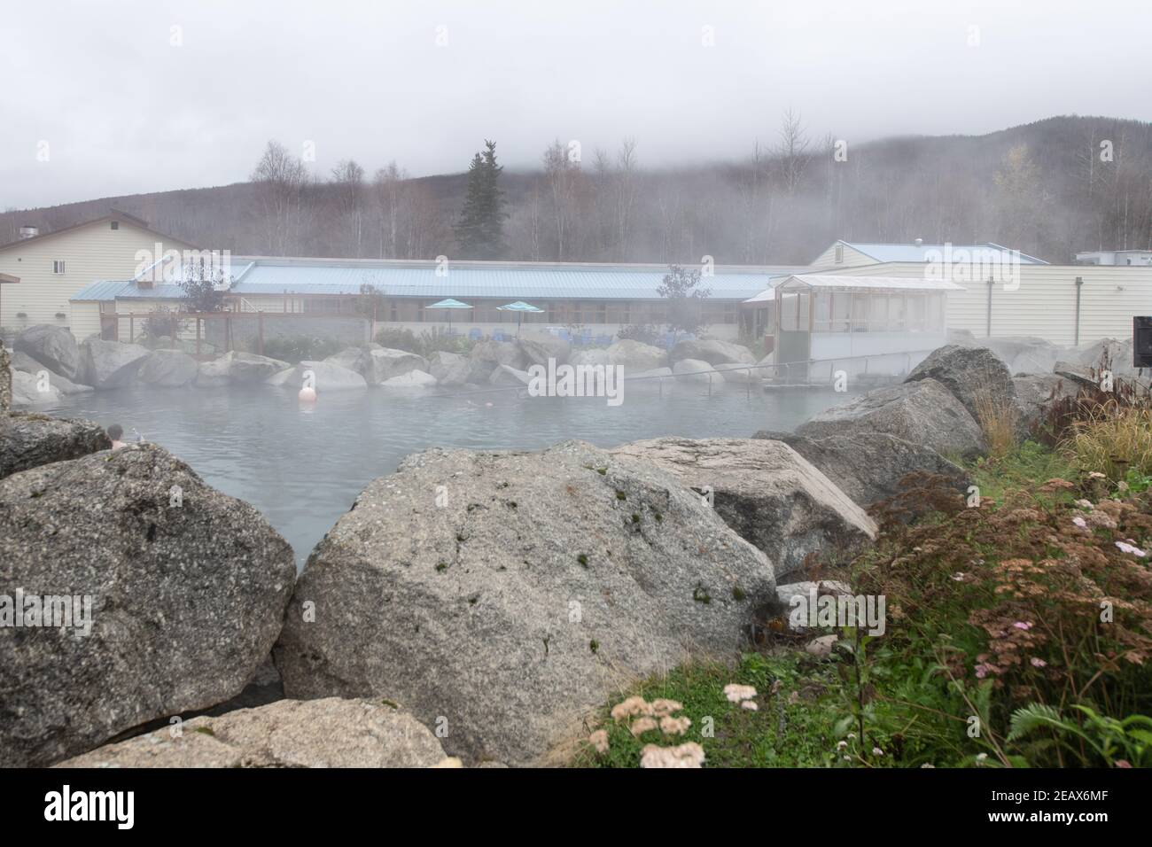 Natural Hot Springs Rock Lake at Chena Hot Springs is heated by ...