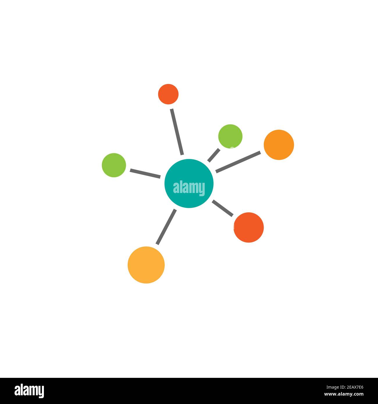 Hub network connection icon isolated on white. Tech or technology logo. Server or central ...