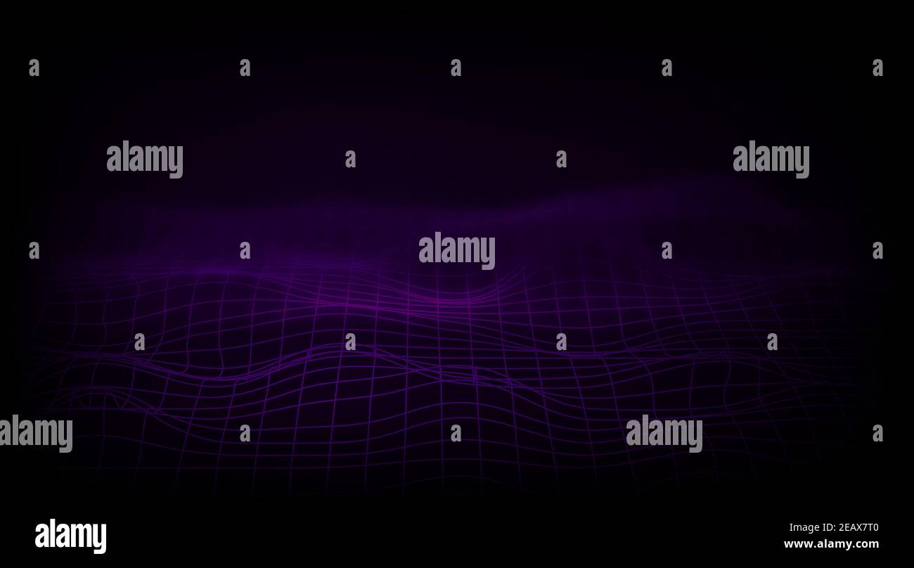 Abstract vector landscape background. Cyberspace landscape grid. 3d ...