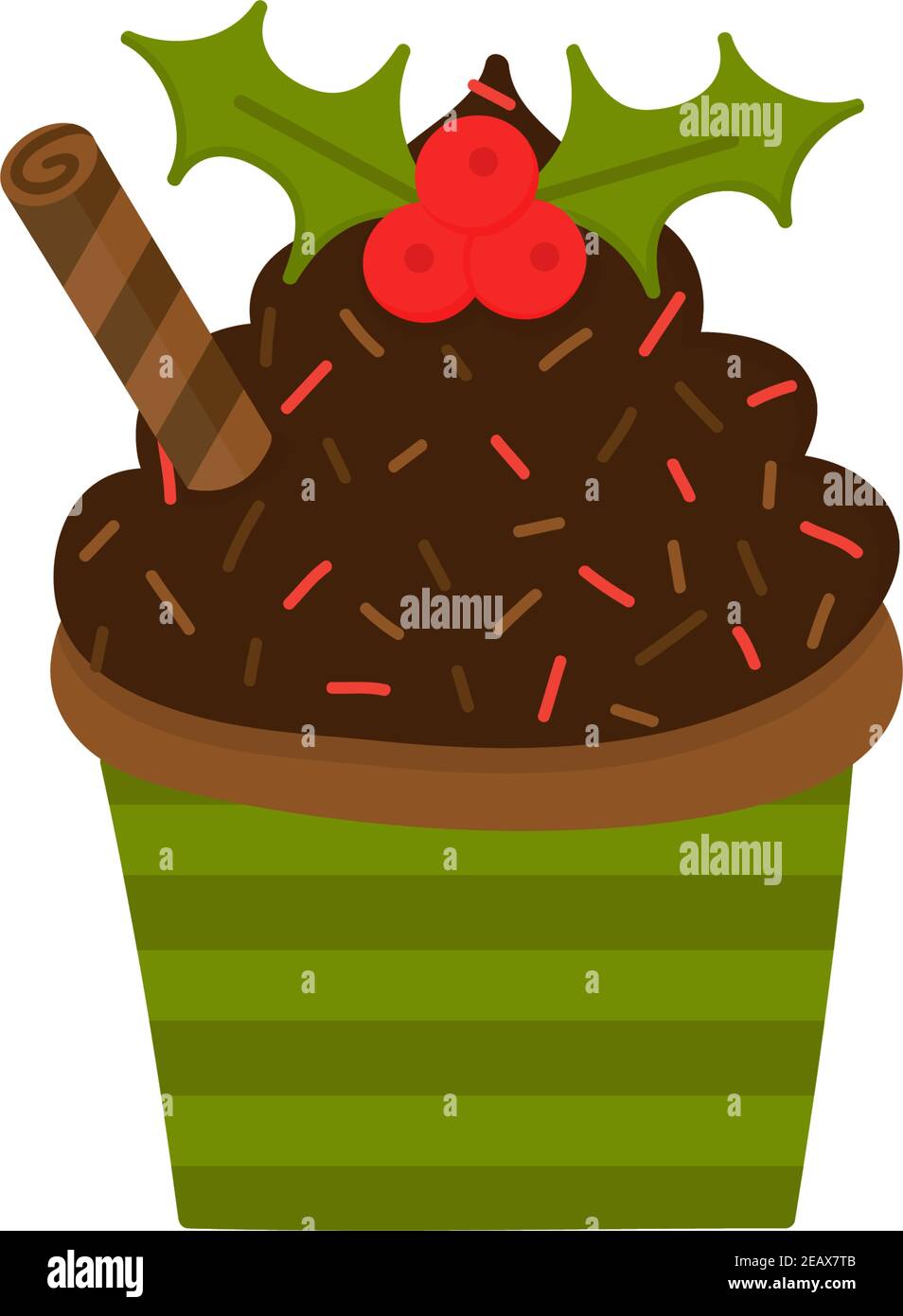 Chocolate roll cake christmas Stock Vector Images - Alamy