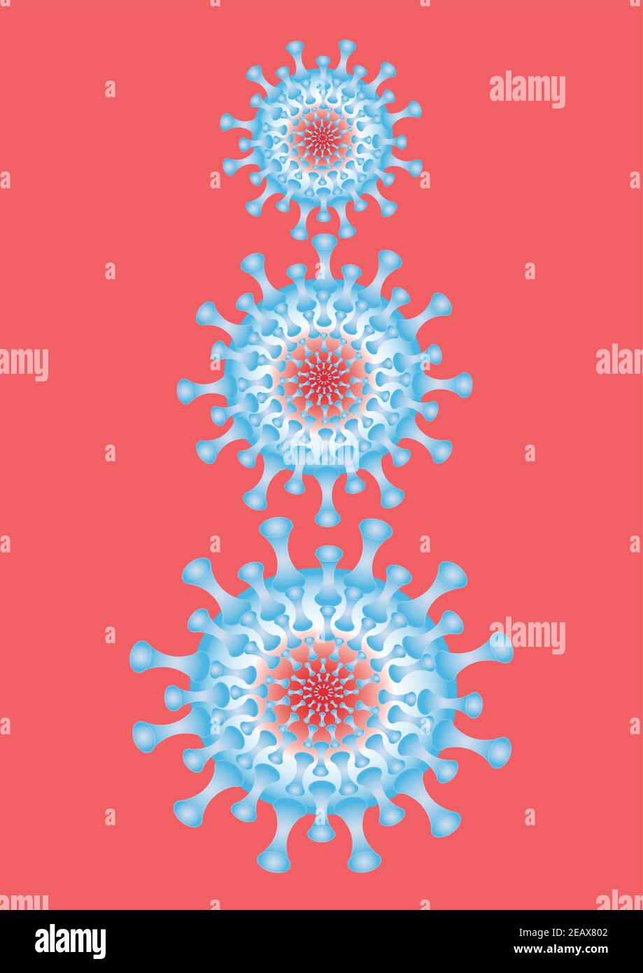Coronavirus - isolate on a red background, format A4. Cover for a book ...