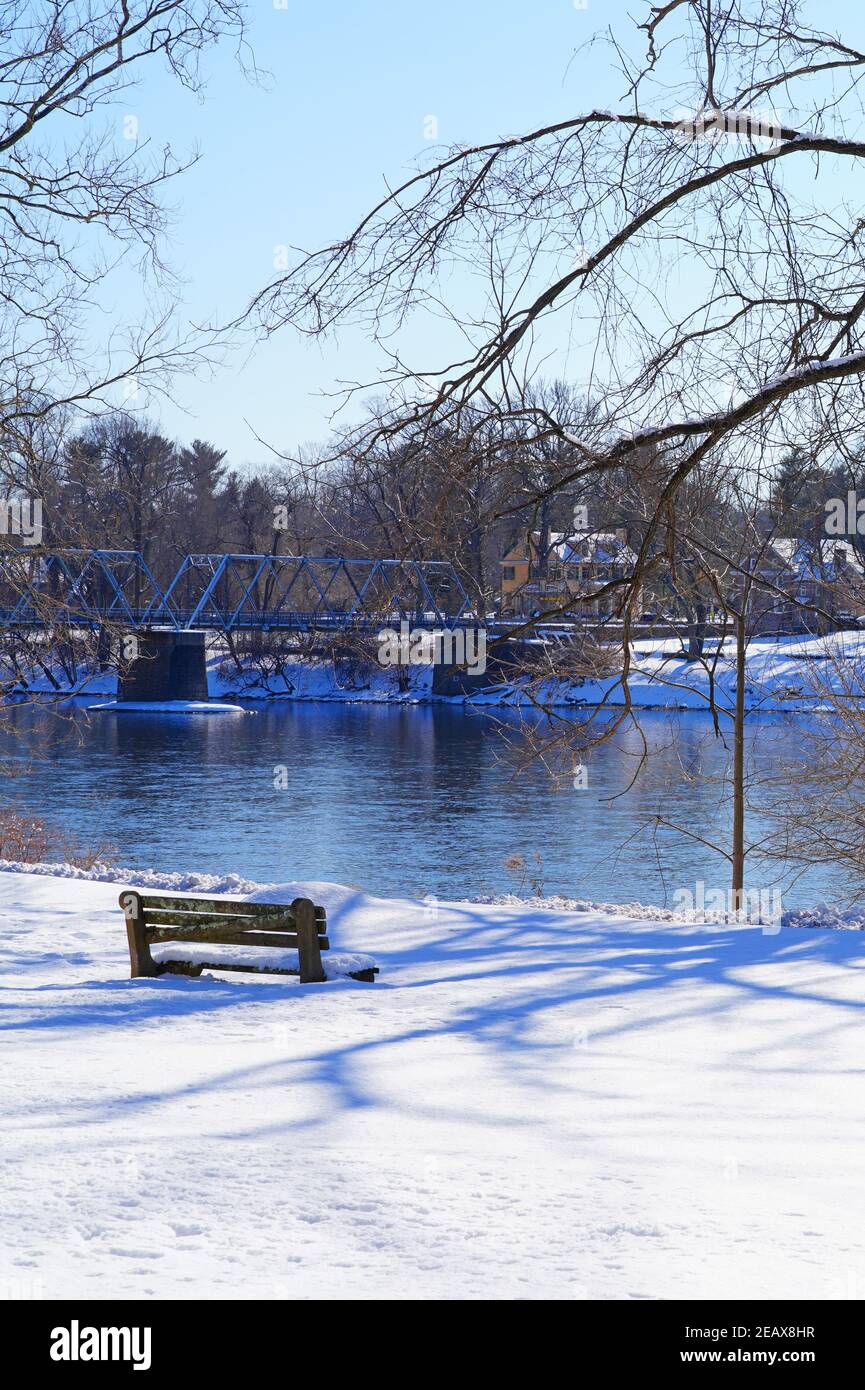 WASHINGTON CROSSING, PA –8 FEB 2021- Winter view of the Washington ...