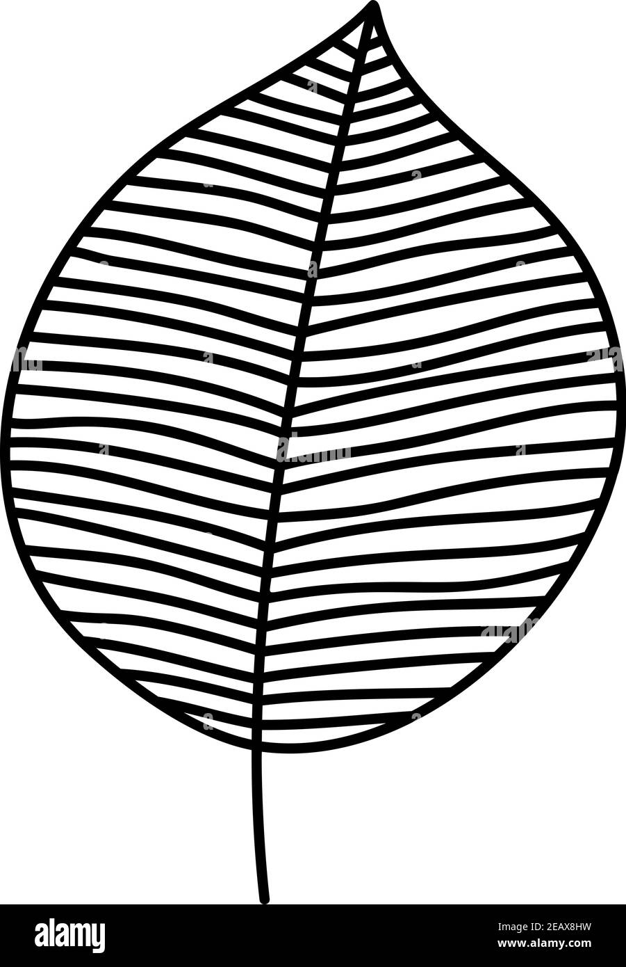 Spring Leaf Outline Vector line Icon. Doodle Spring Concept Minimal ...