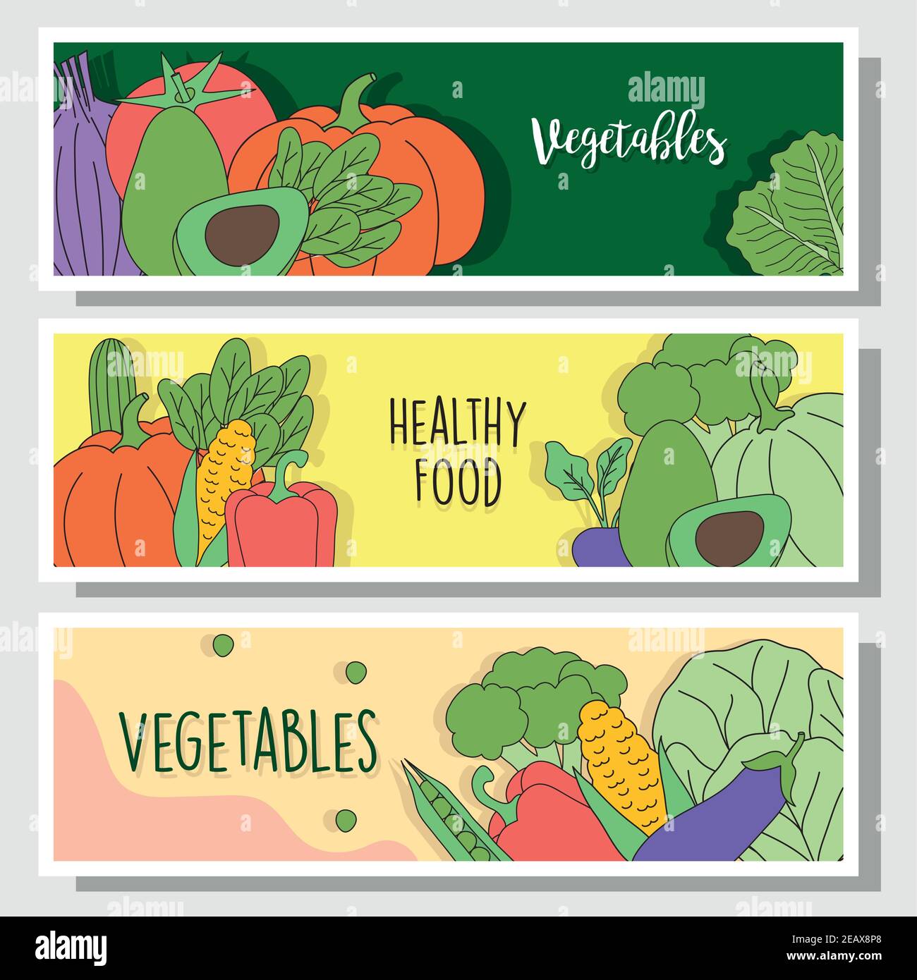 vegetables set labels design, food organic and healthy theme Vector ...