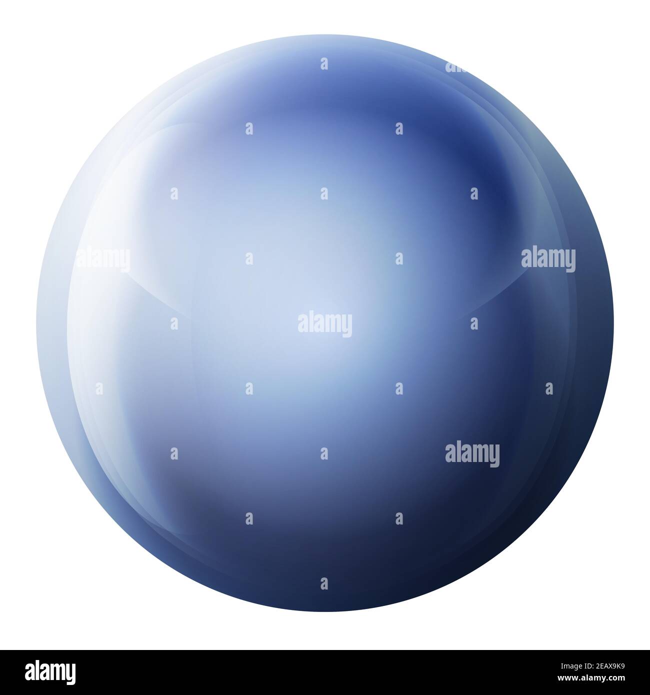 Glass blue ball or precious pearl. Glossy realistic ball, 3D abstract ...