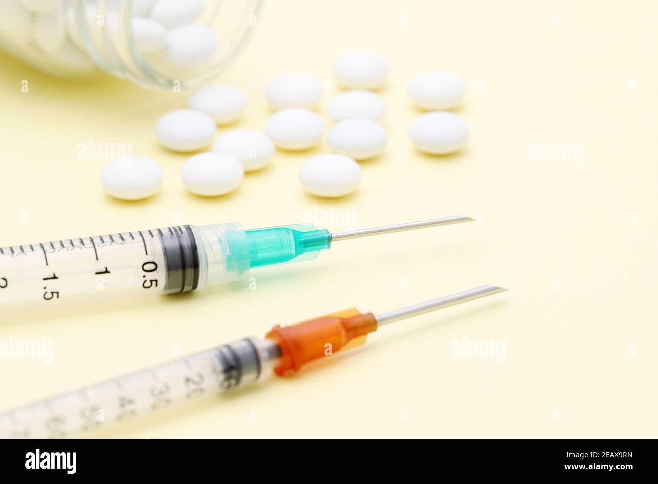 medicine diagnosis and prescription, syringe, drug, close-up Stock ...