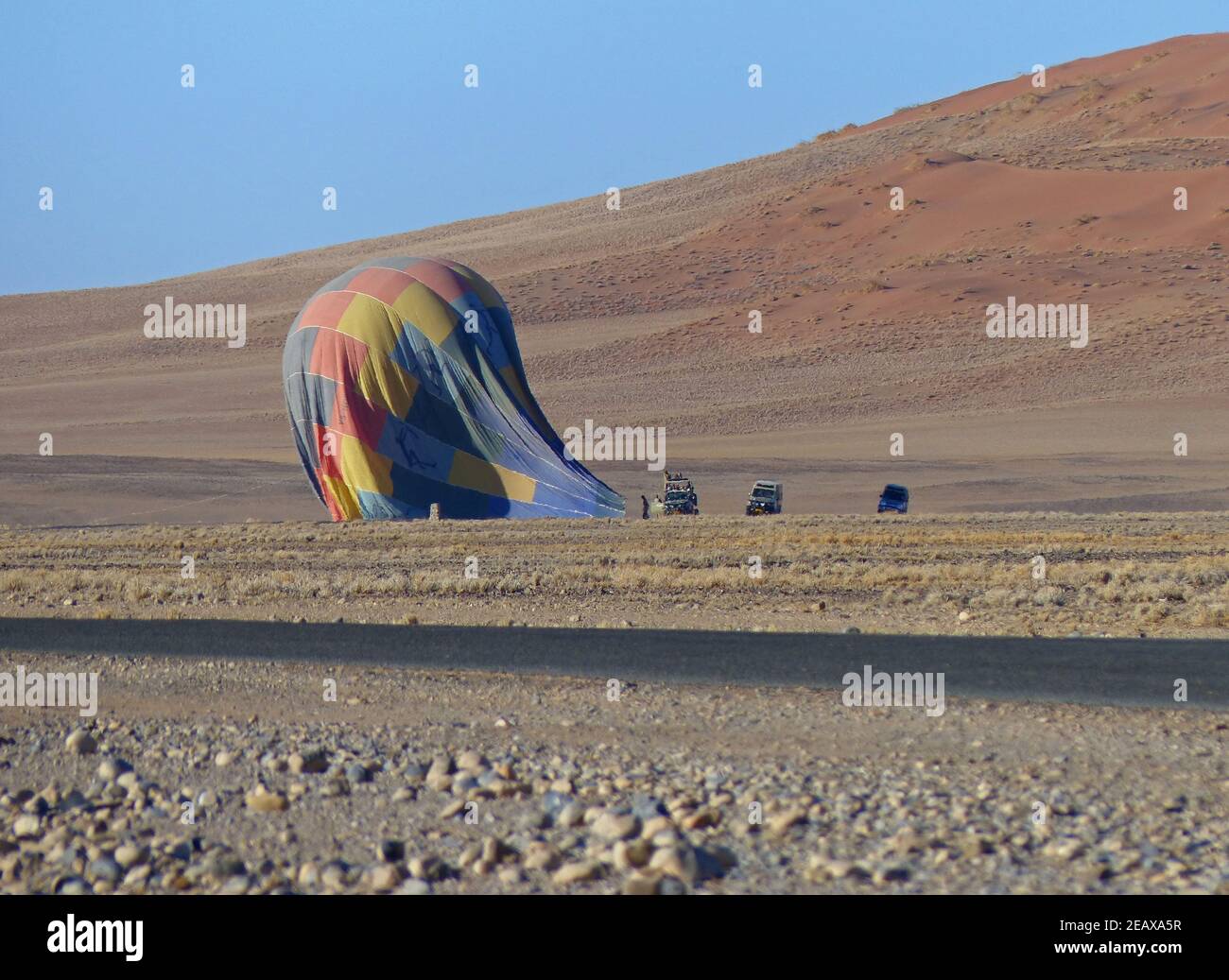 Hot Air Balloon Landed, Namibrand, Namibia Stock Photo - Alamy