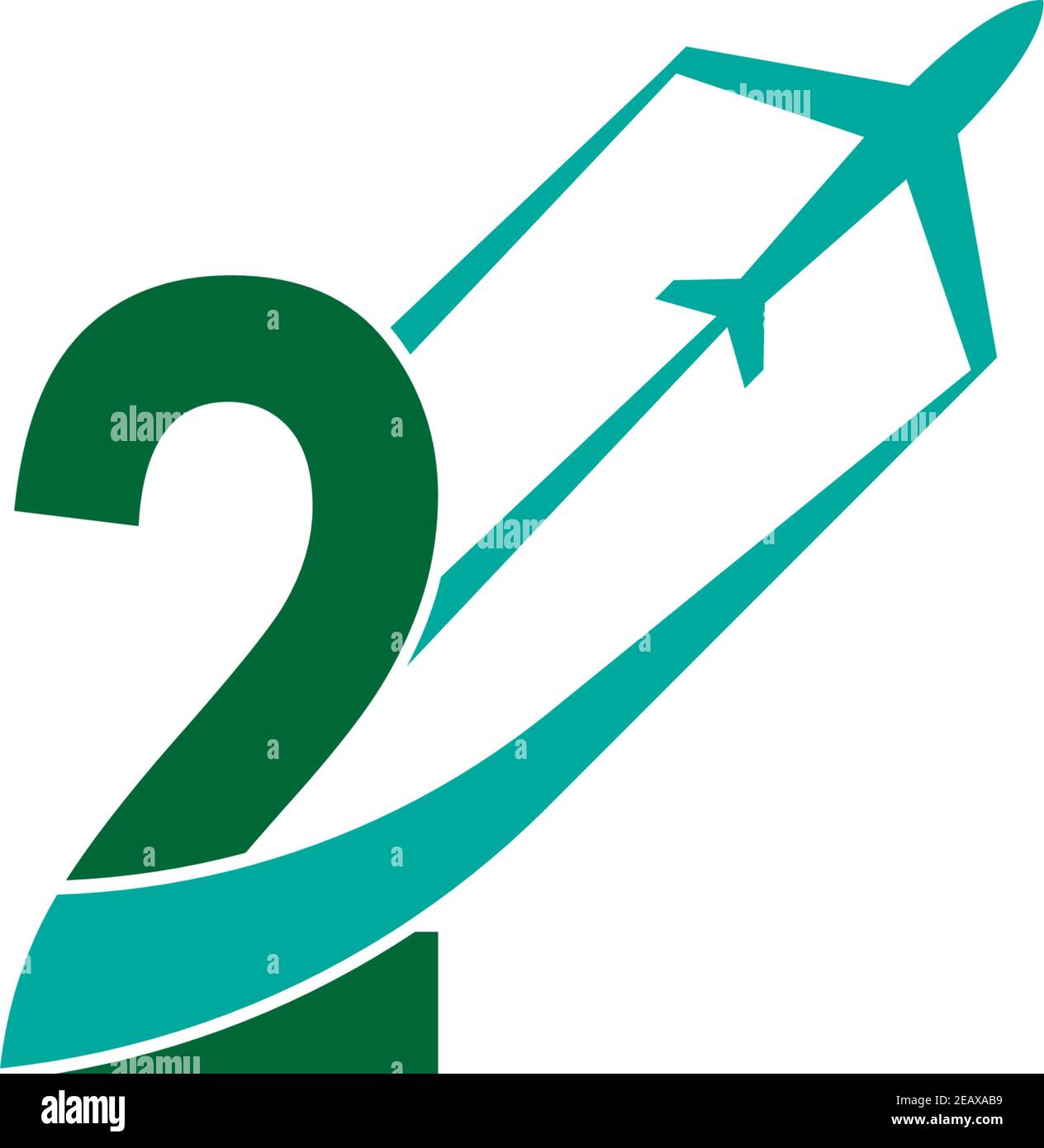 Number 2 with plane logo icon design vector illustration Stock Vector ...