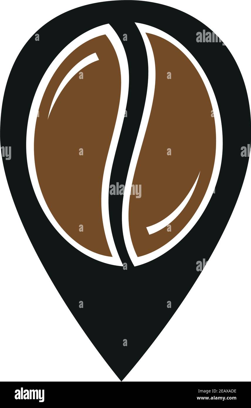 Coffee spot vector illustration icon. Cafeteria black graphic place ...