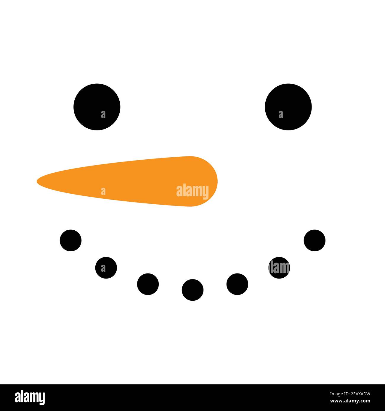 Cute simple snowman vector illustration. Snowman face, head, square ...