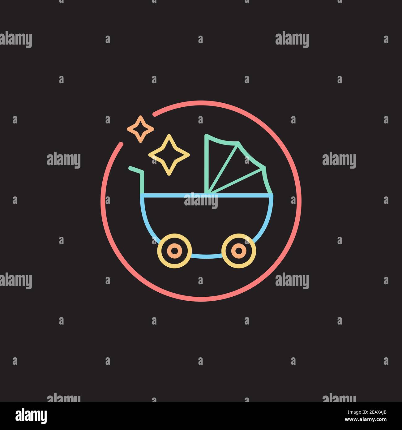 Baby shop vector illustration icon. Simple kids store logo with baby ...