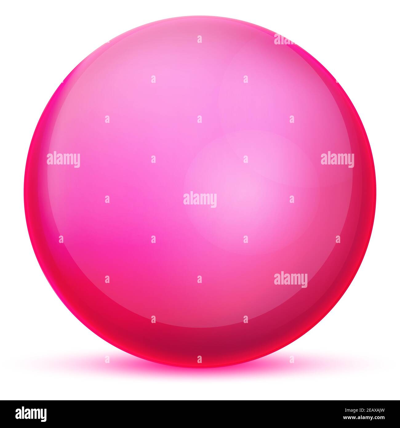 Glass pink ball or precious pearl. Glossy realistic ball, 3D abstract ...