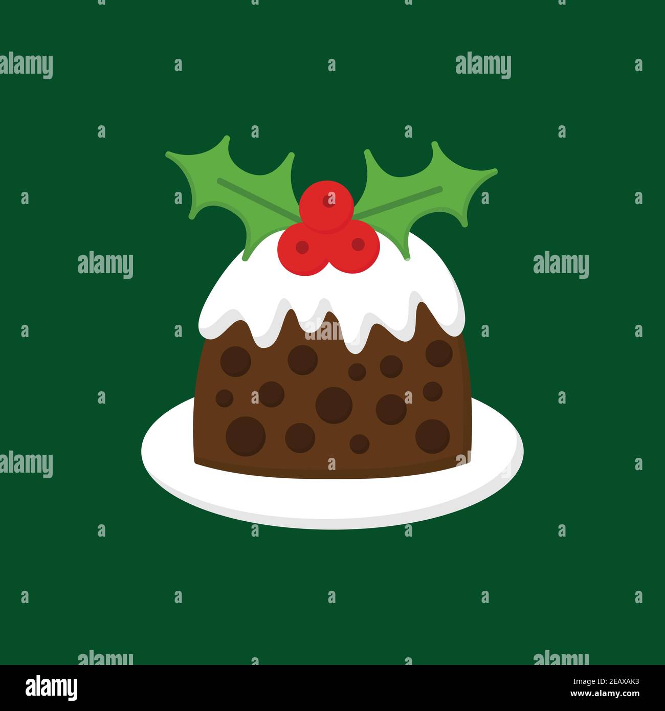 Cartoon illustration christmas cake pudding hi-res stock photography ...