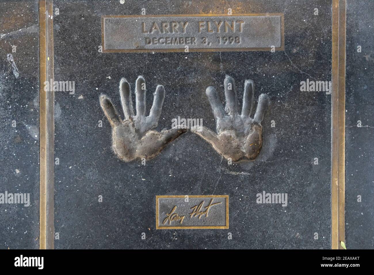 Los Angeles, California, USA. 10th Feb, 2021. The hand prints of Larry ...