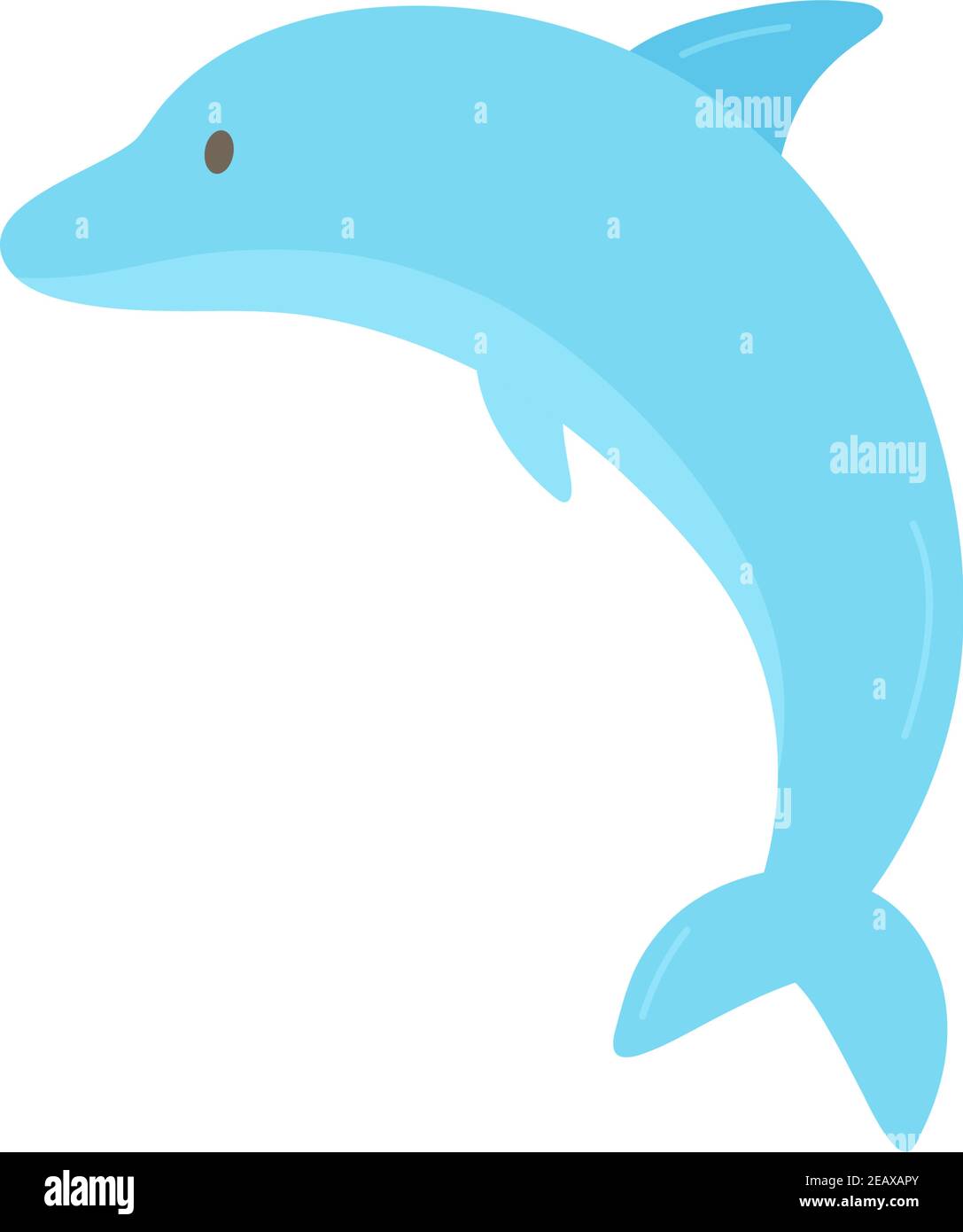 Cute blue dolphin icon, marine animal, mammal. Vector illustration ...
