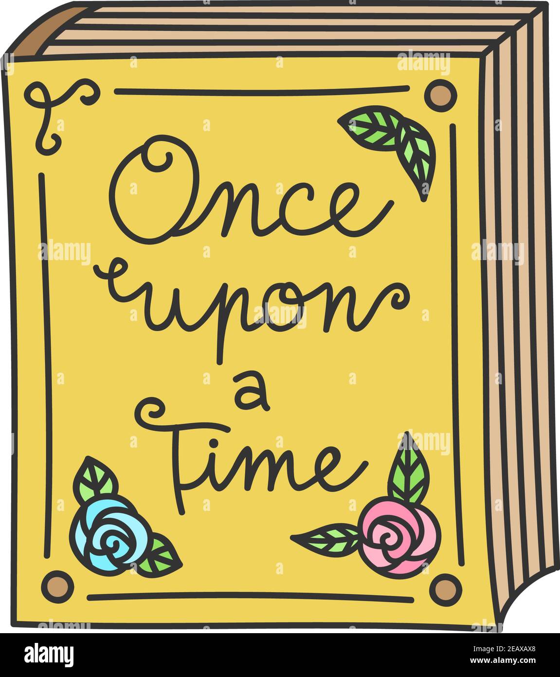 Fairytale, storybook vector illustration. Once upon a time, bedtime old ...