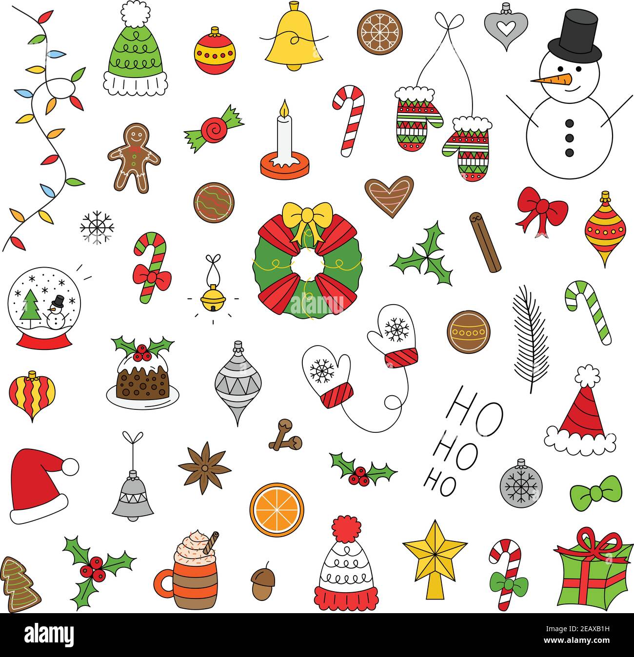 Snowman with bobble hat Stock Vector Images - Alamy