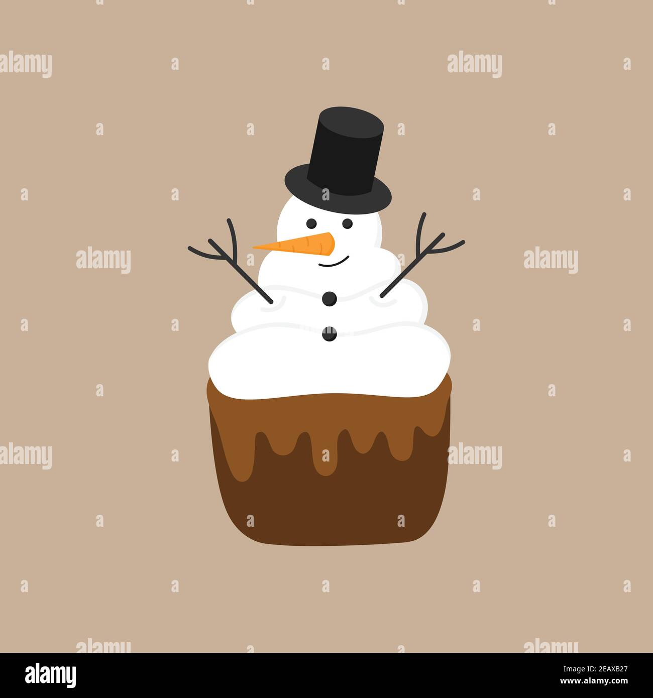 Snowman cupcake Stock Vector Images - Alamy