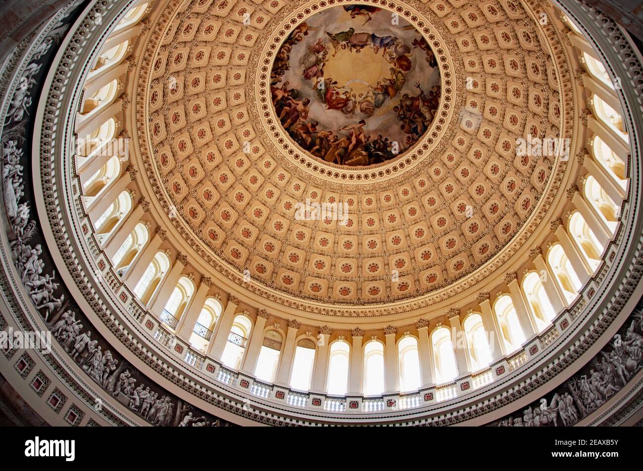 Inner Dome of the US Capitol above the Rotunda Stock Photo - Alamy