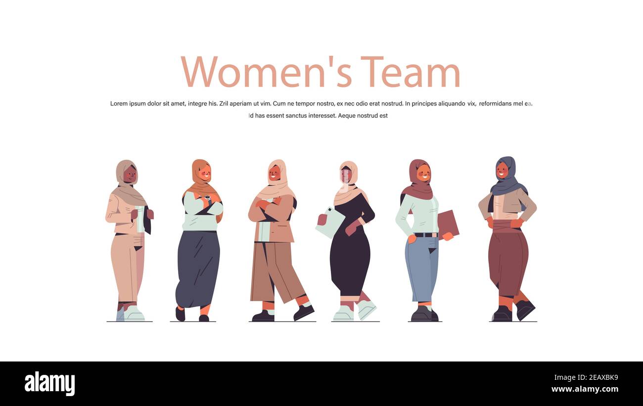 arabic businesswomen standing together successful women's team concept ...
