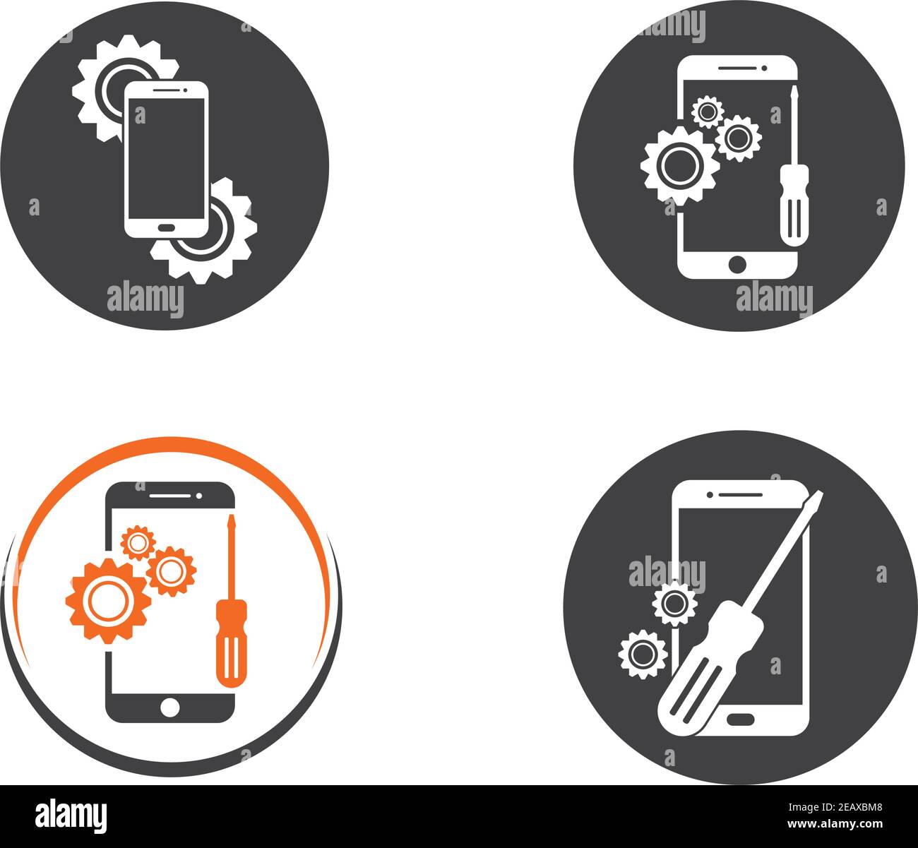 Fix smartphone logo Stock Vector Images - Alamy