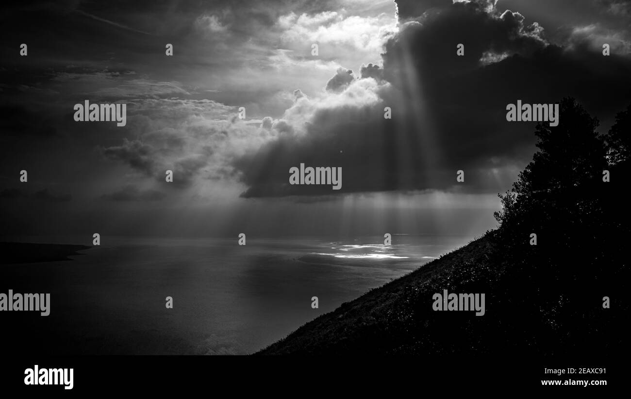 Rays through Black and White Stock Photos & Images - Alamy