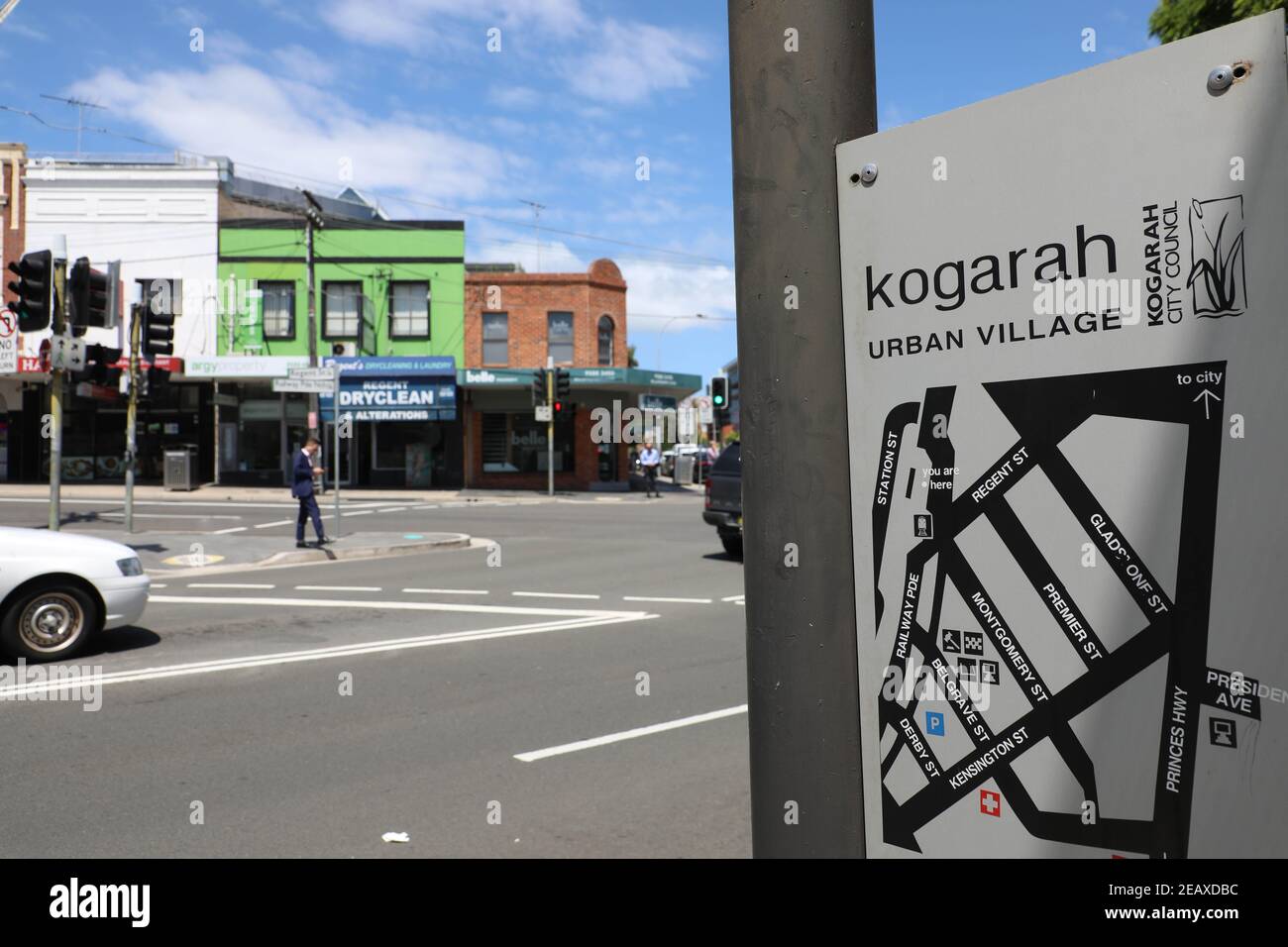 Kogarah urban village sign, Kogarah, Sydney, NSW, Australia Stock Photo ...
