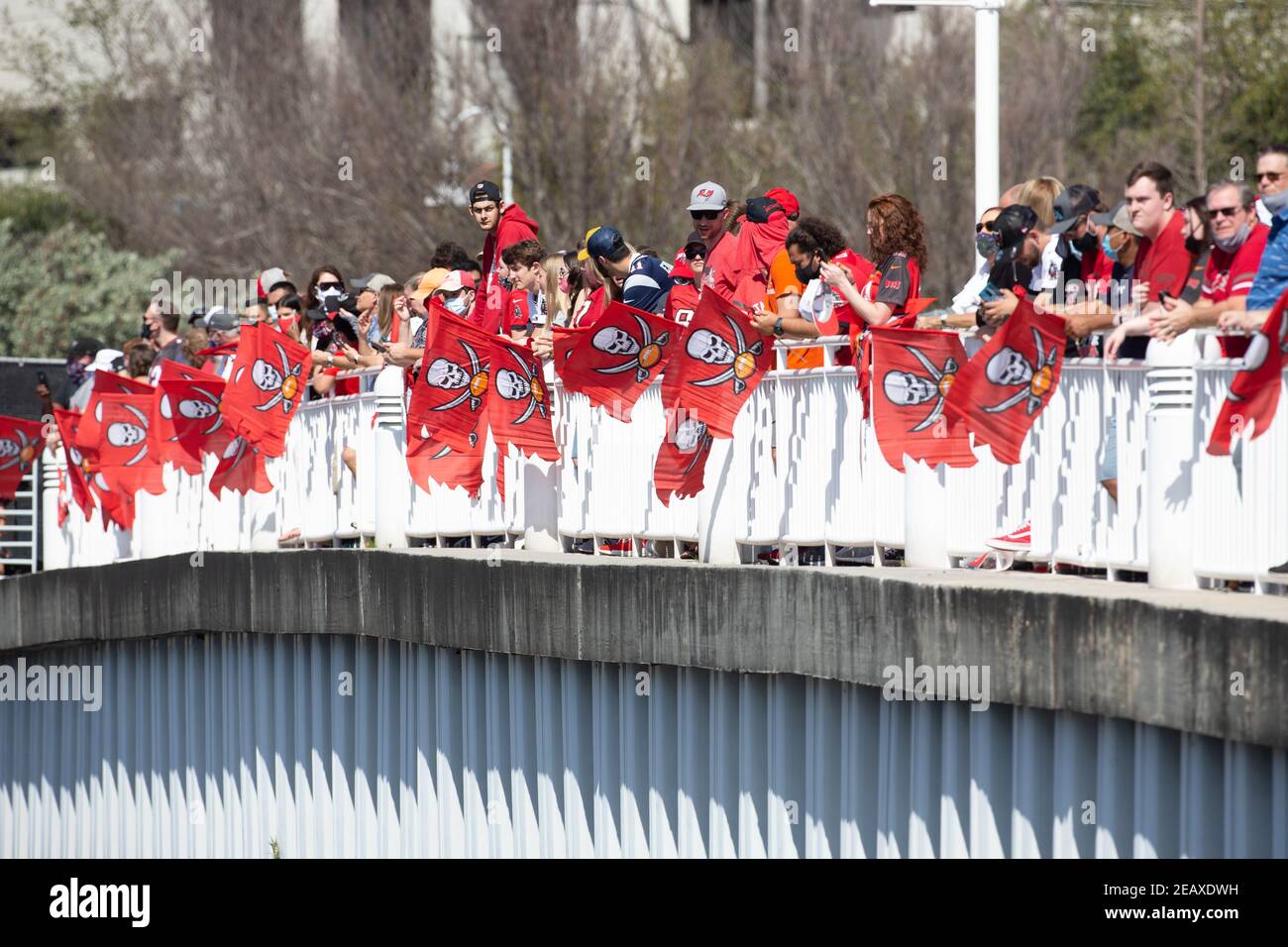 Wednesday, February 10, 2021; Tampa, FL, USA; Thousands of fans lined ...
