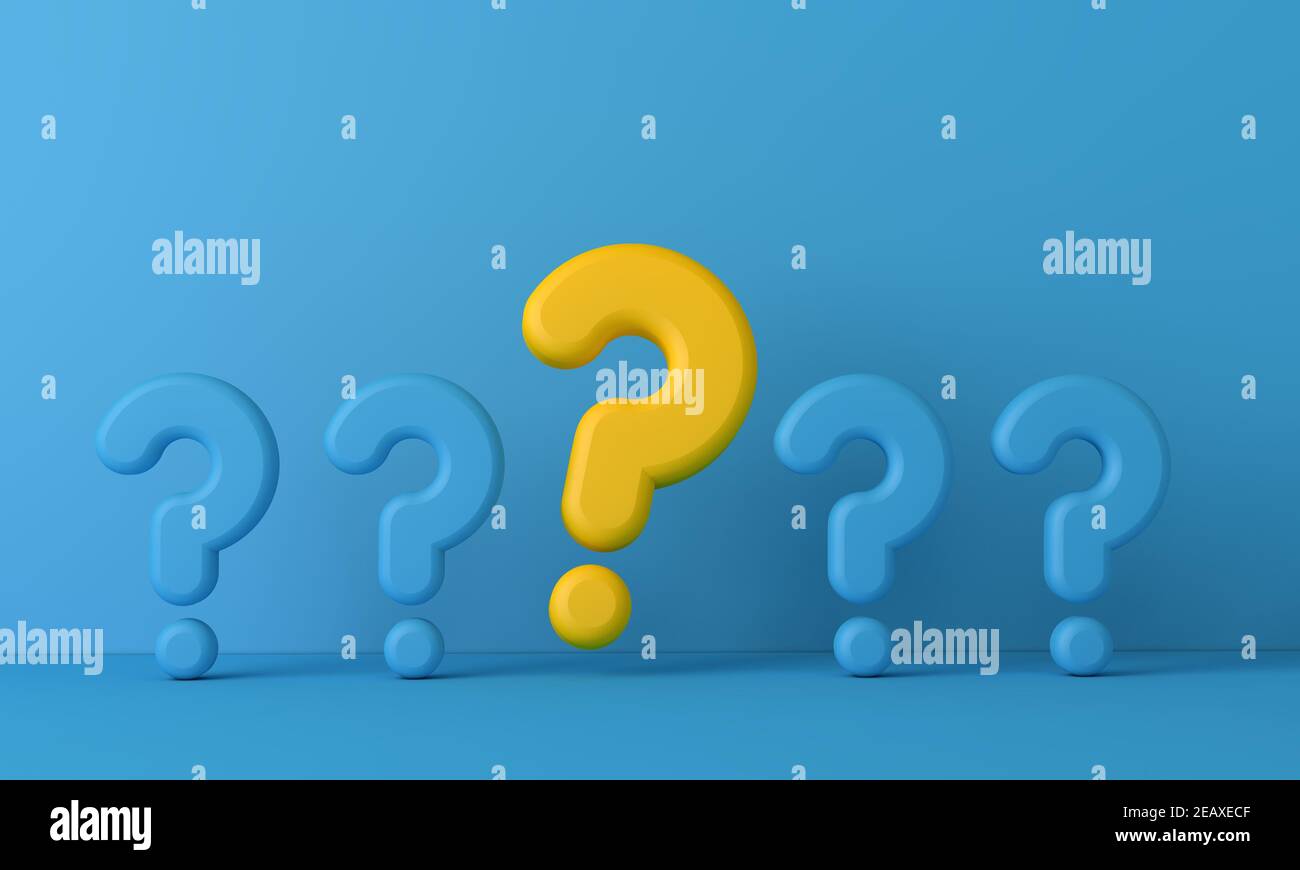 Question mark sign standing out from the crowd. 3D Rendering Stock ...