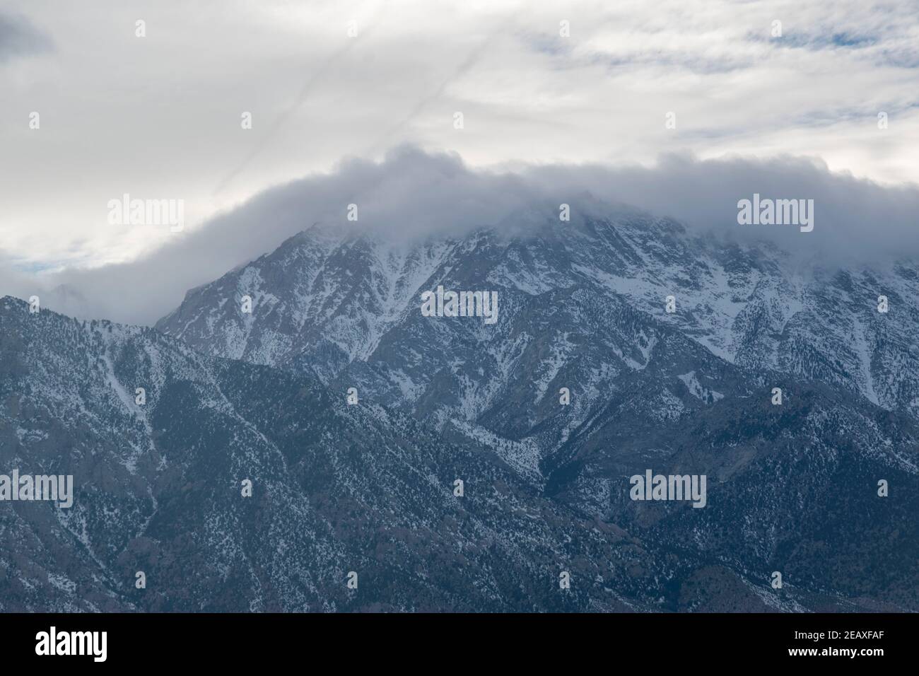 The peaks of the Eastern Sierra in Inyo County, California are massive ...