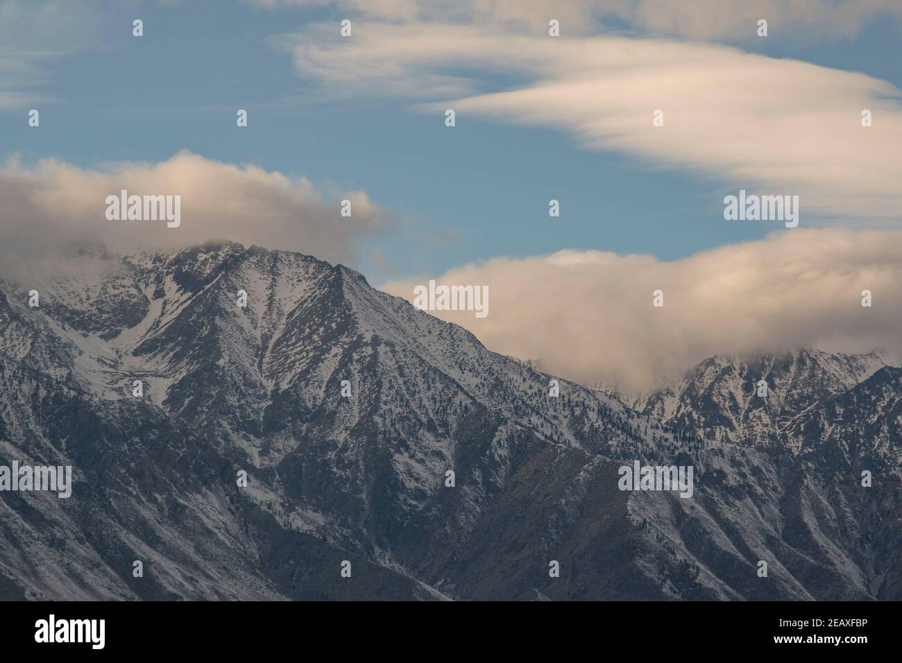 The peaks of the Eastern Sierra in Inyo County, California are massive ...