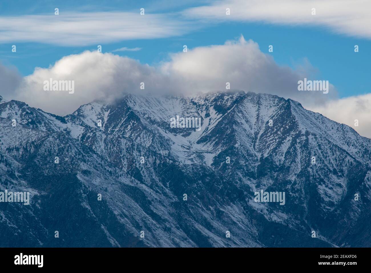 The peaks of the Eastern Sierra in Inyo County, California are massive ...
