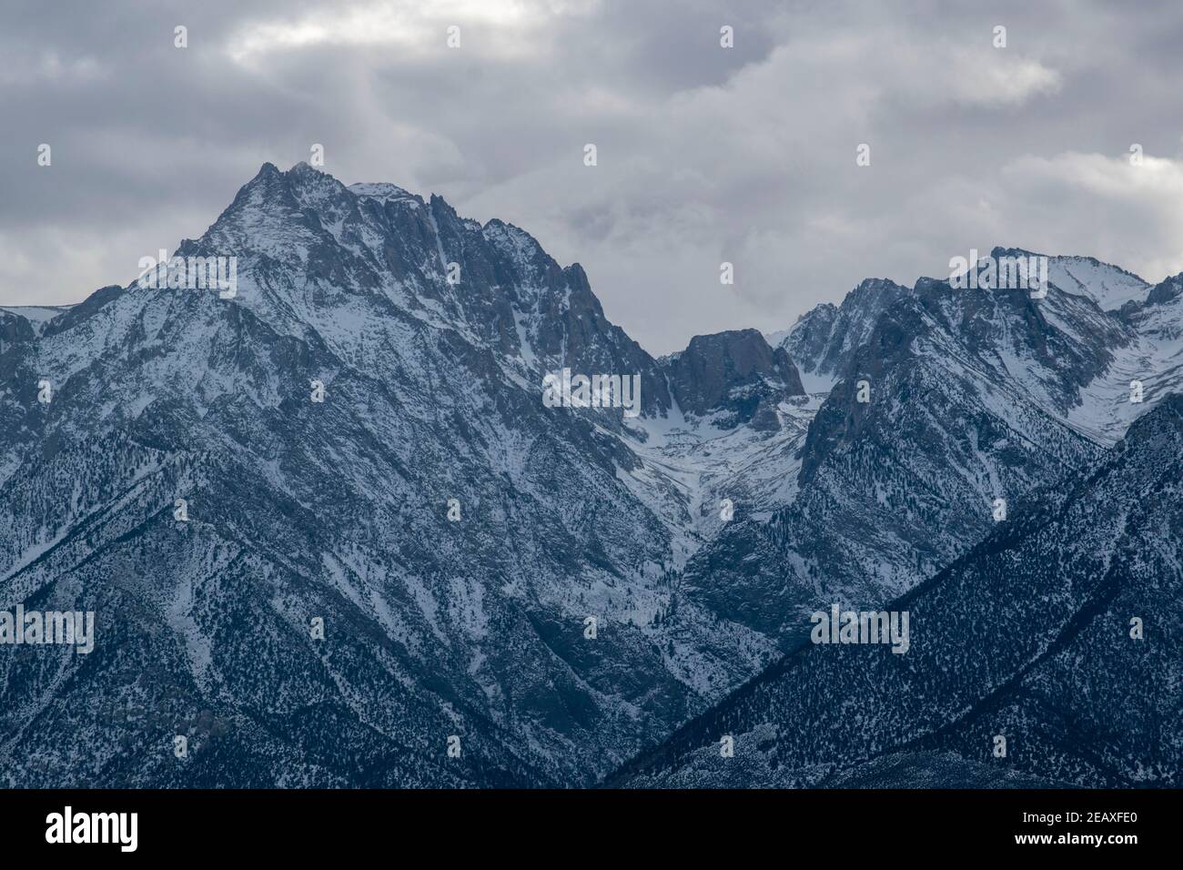 The peaks of the Eastern Sierra in Inyo County, California are massive ...