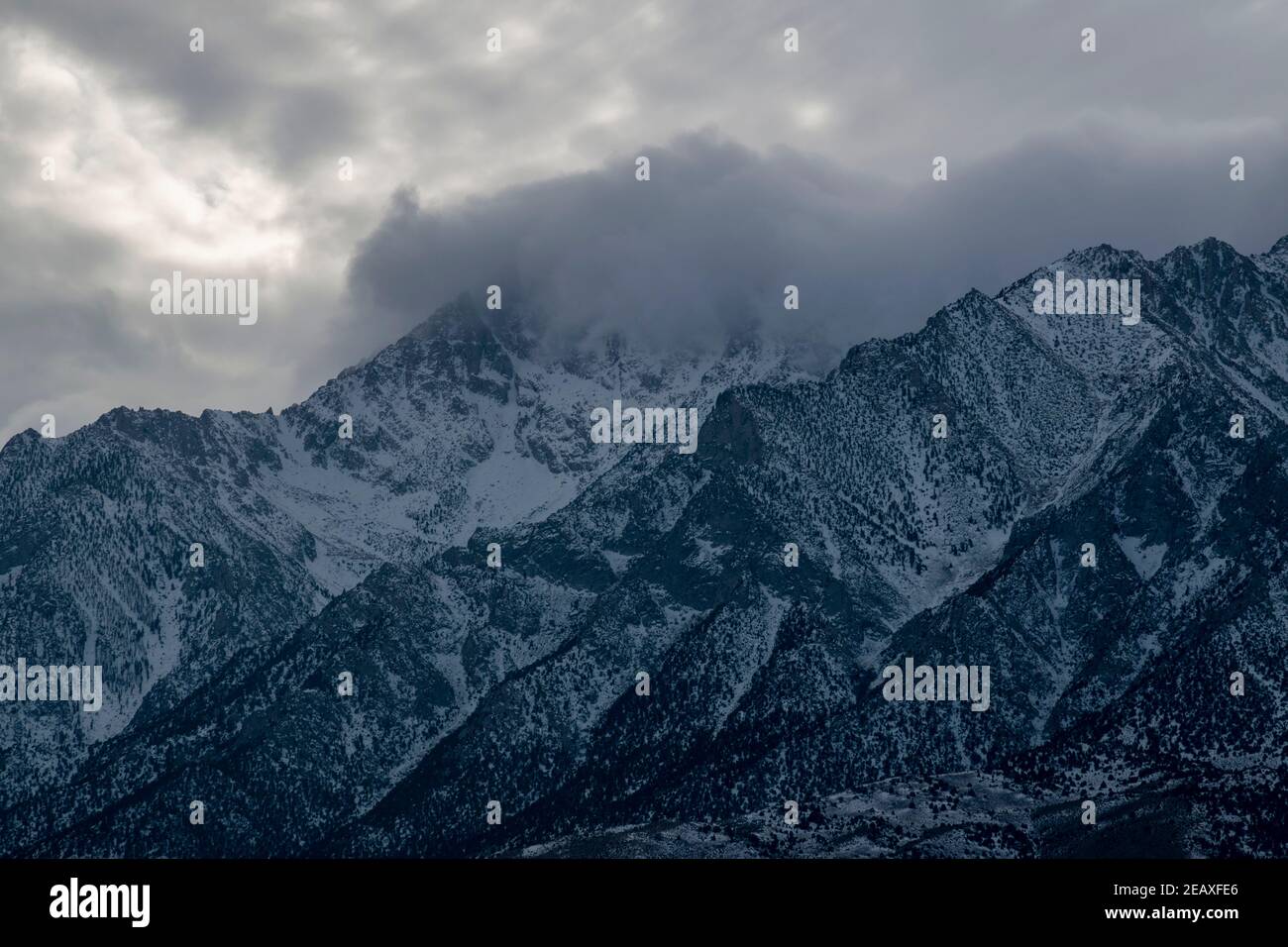 The peaks of the Eastern Sierra in Inyo County, California are massive ...