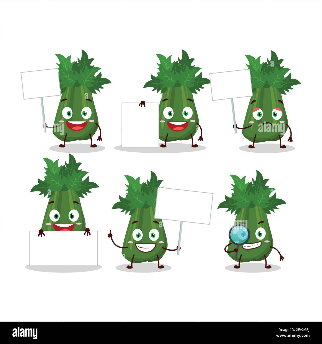 Celery cartoon character in bring information board. Vector ...