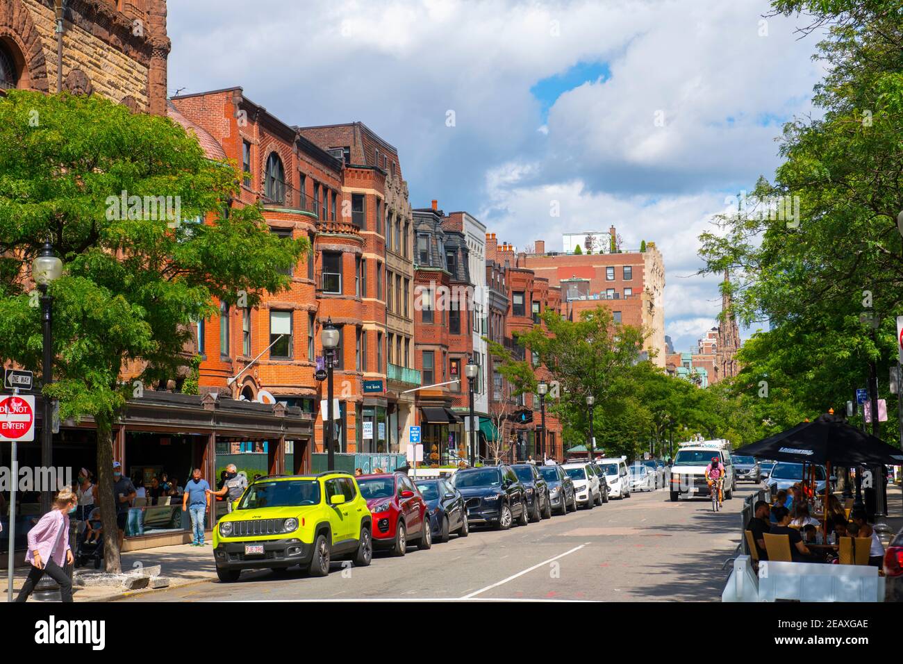 Historic commercial buildings on Newbury Street at Exeter Street in ...